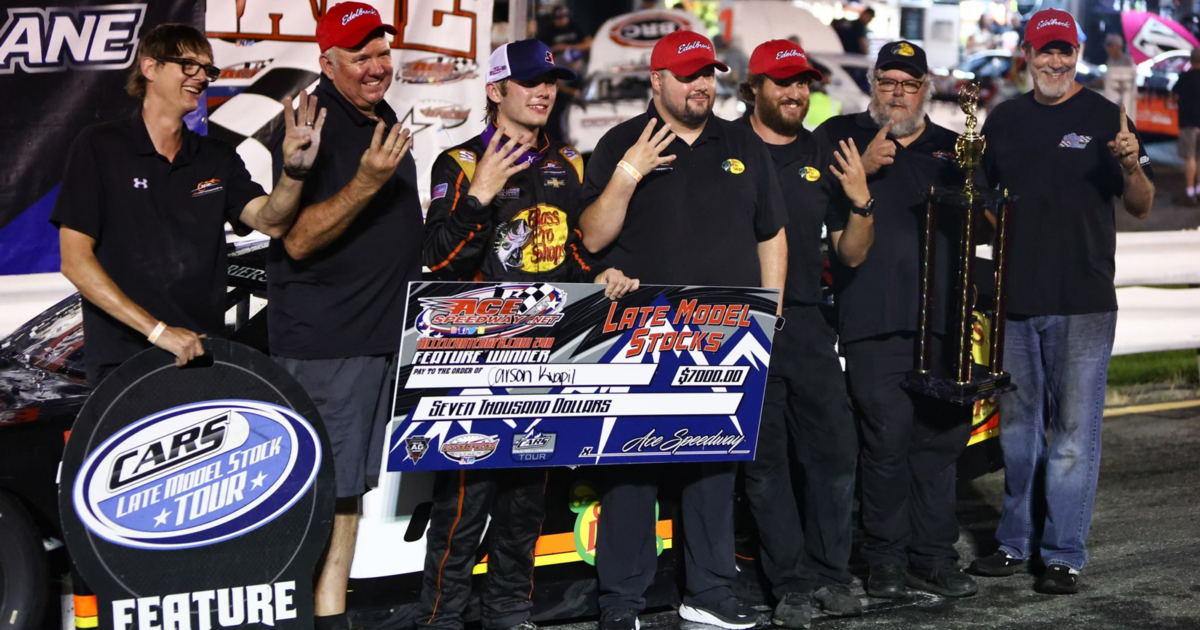 Carson Kvapil Sweeps CARS Tour Races at Ace Speedway, Scores Fourth…