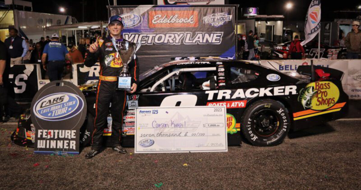 Carson Kvapil Returns to Victory Lane in Aaron’s 125 at Florence